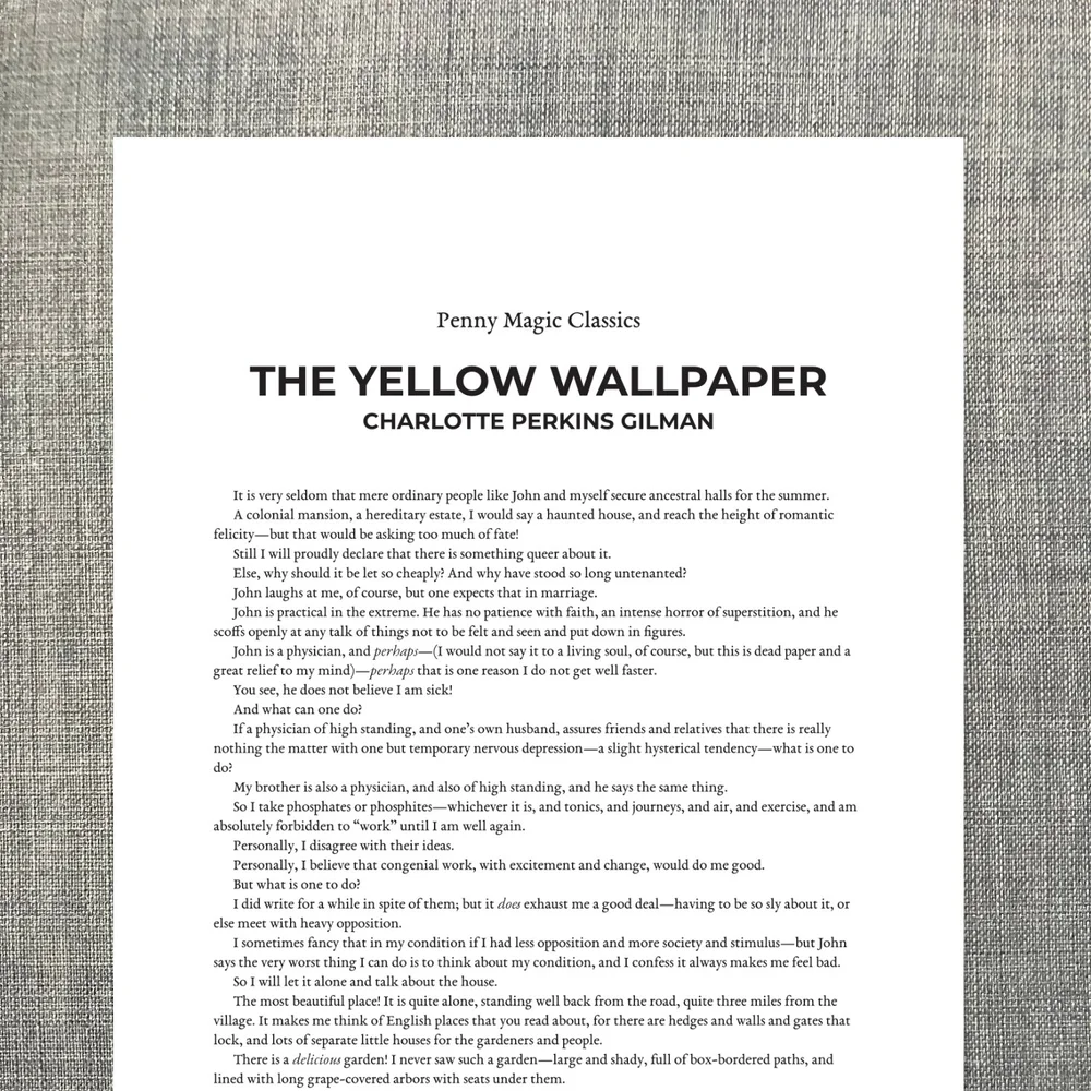 The Yellow Wallpaper: Download a Printable PDF of Charlotte Perkins ...
