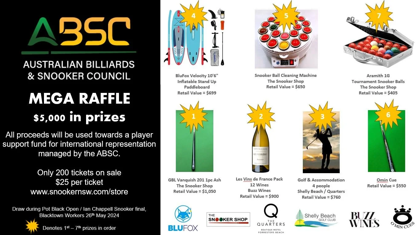 Raffle — Snooker and Billiards NSW
