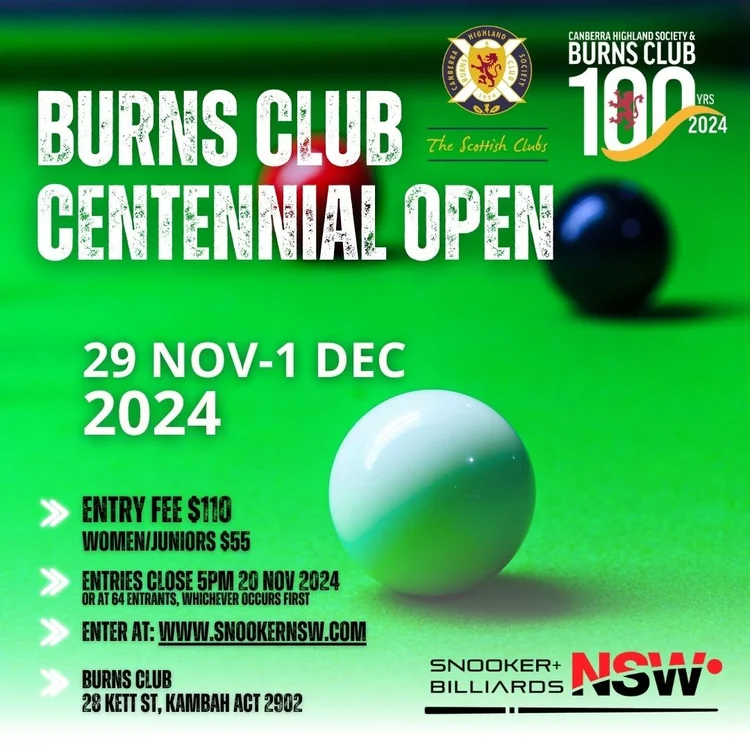 Burns Club Centennial Open — Snooker and Billiards NSW