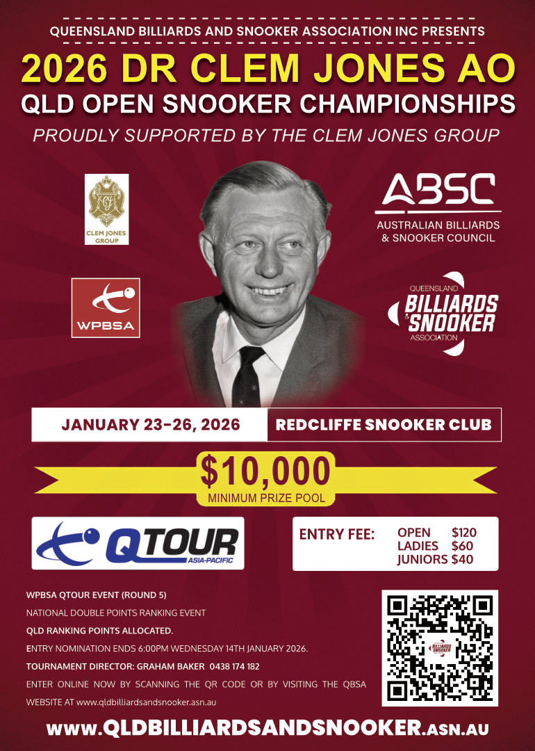 Dr Clem Jones AO Qld Open Snooker Championship — Snooker and Billiards NSW