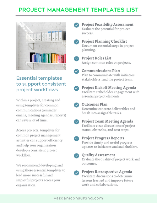 Project Templates List — Yazdani Consulting and Facilitation
