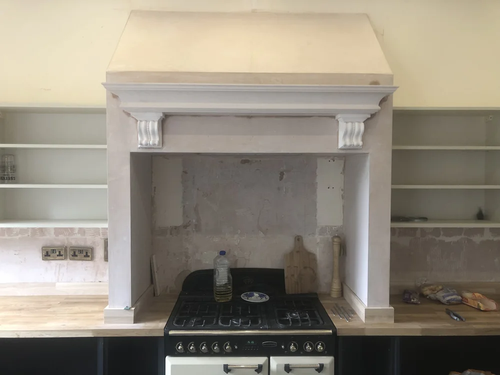 Cooker hood with plaster mantel and corbels - Grimsby, Lincolnshire ...