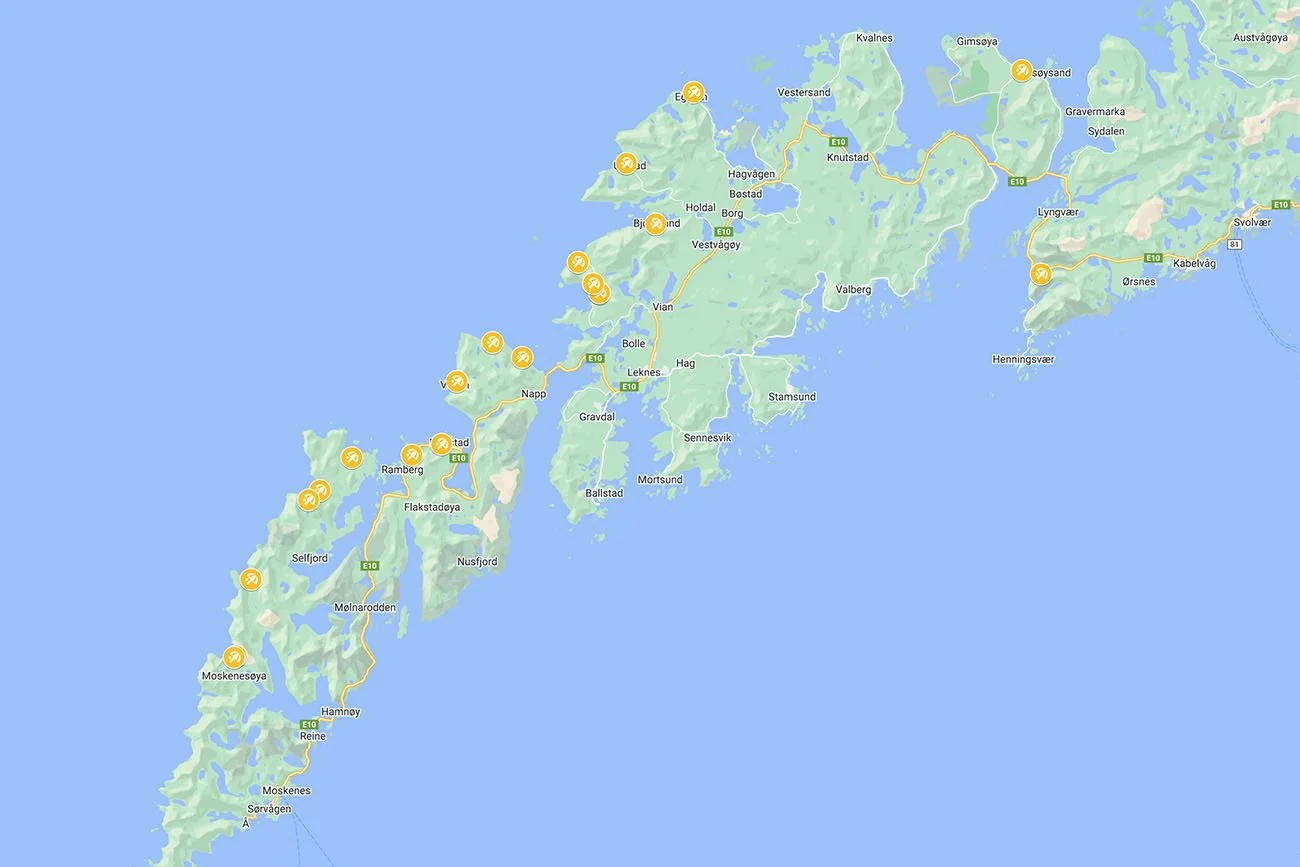 Best places to see in Lofoten - Map of the Lofoten Islands — Tomas ...