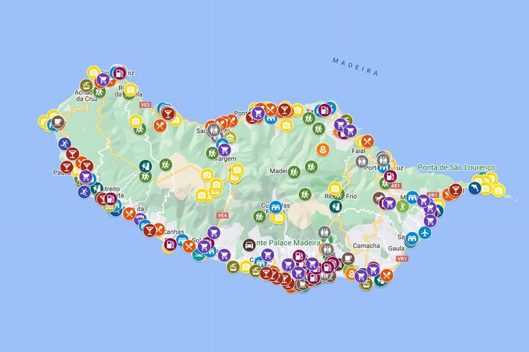 The complete guide to Madeira Island - Tourist map of Madeira with over ...