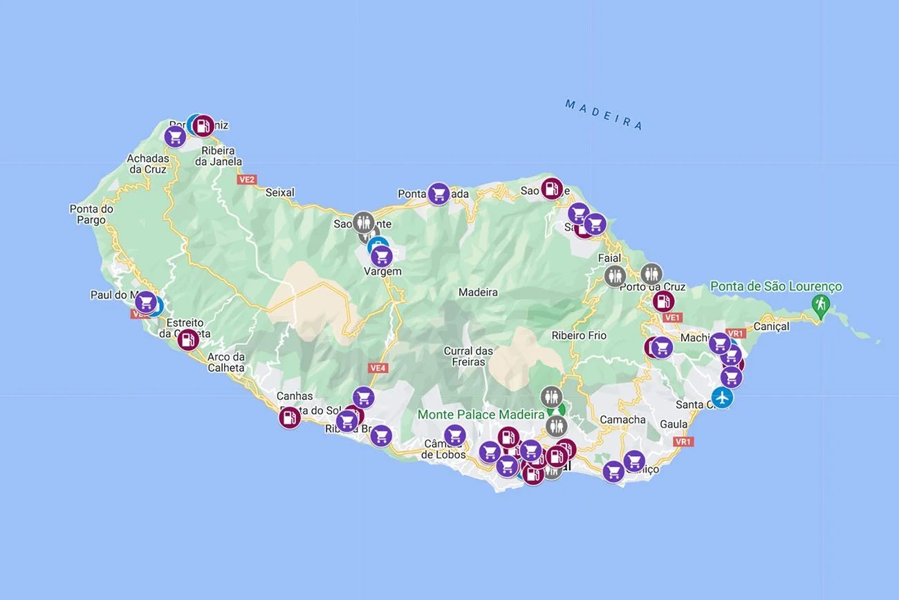 The complete guide to Madeira Island - Tourist map of Madeira with over ...