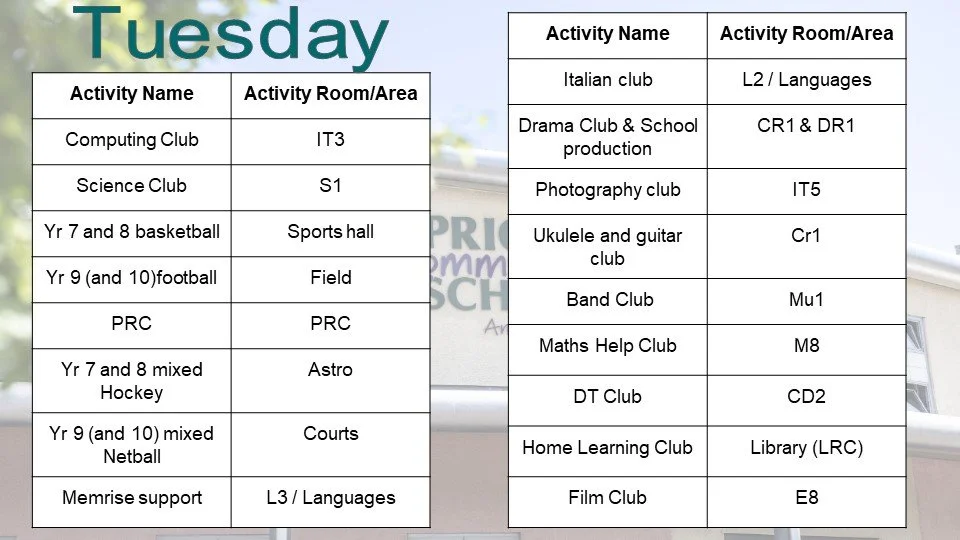 School Calendar & Period 6 — PCSA
