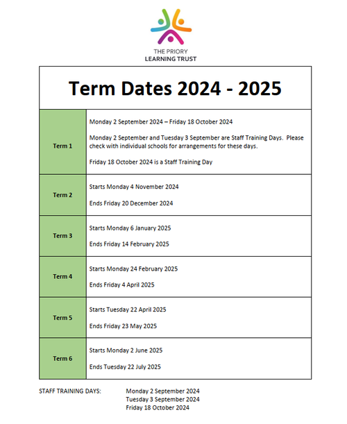 Term Dates — PCSA