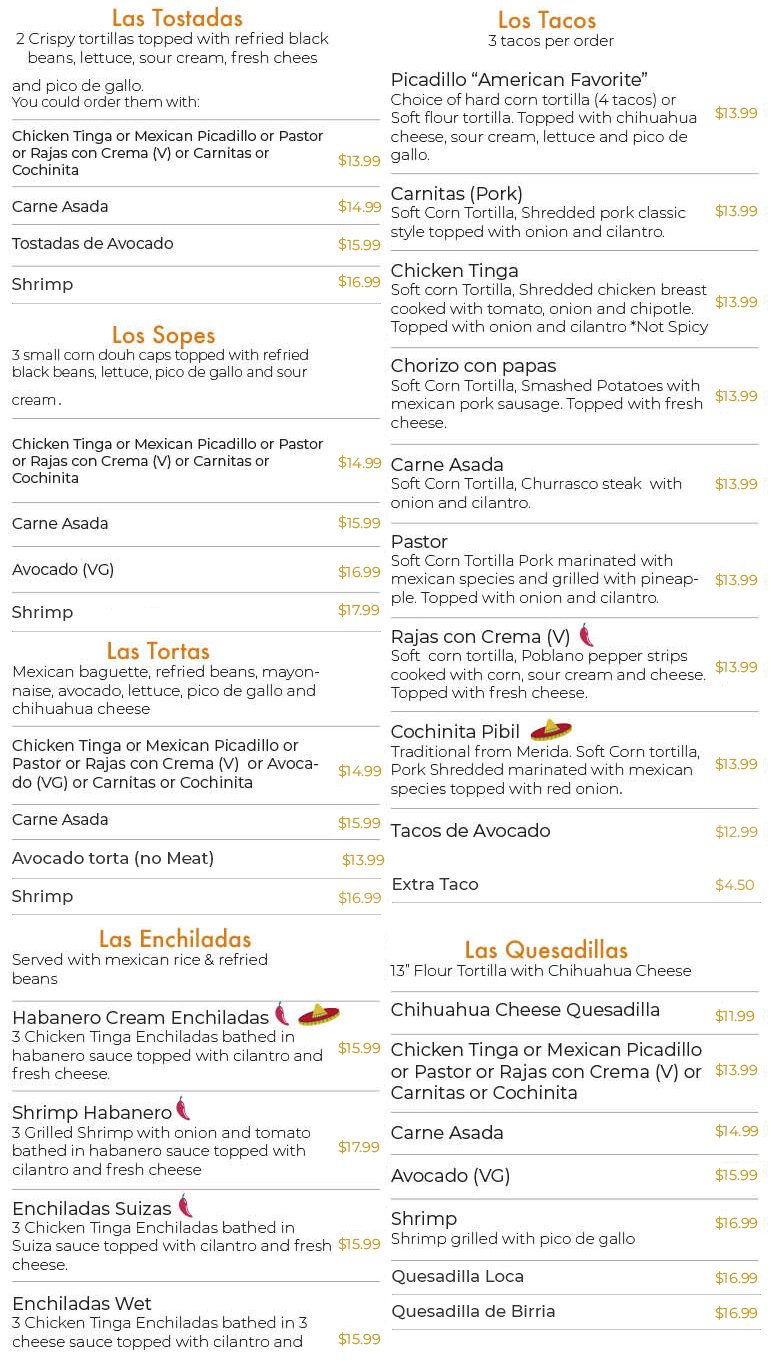 Menu — Los Tacos