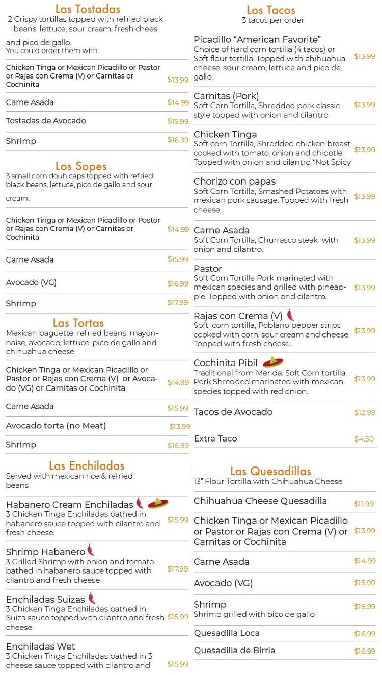 Menu — Los Tacos