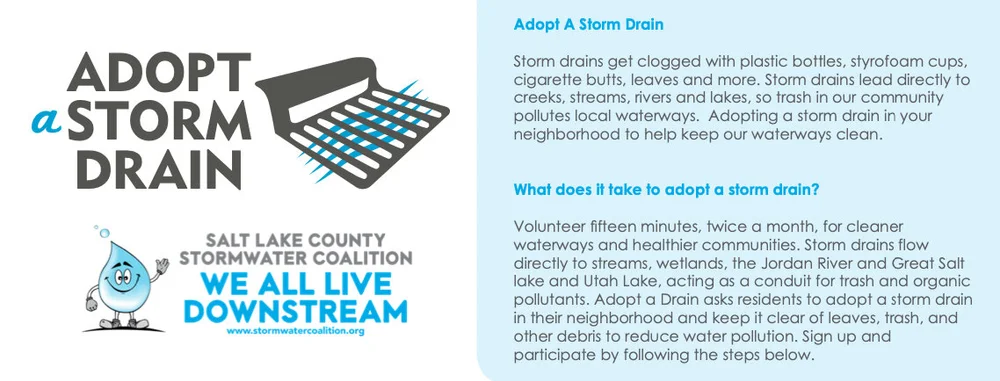 SLCo Stormwater Coalition Adopt A Storm Drain Program — Salt Lake ...