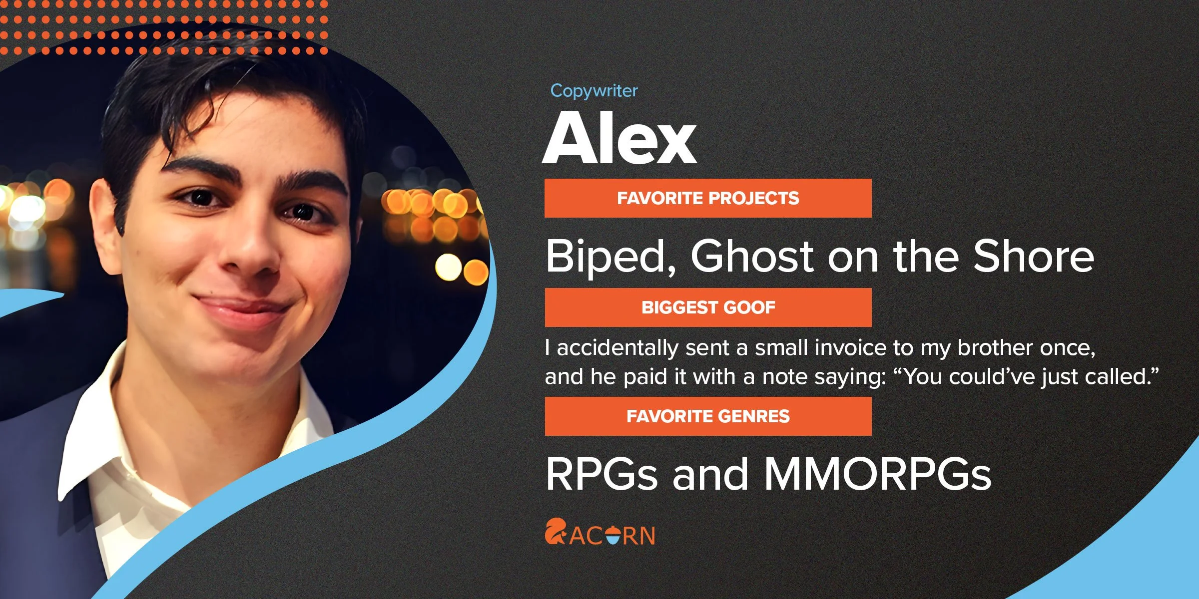 Meet the Team - Trading Cards — Acorn Games Advertising