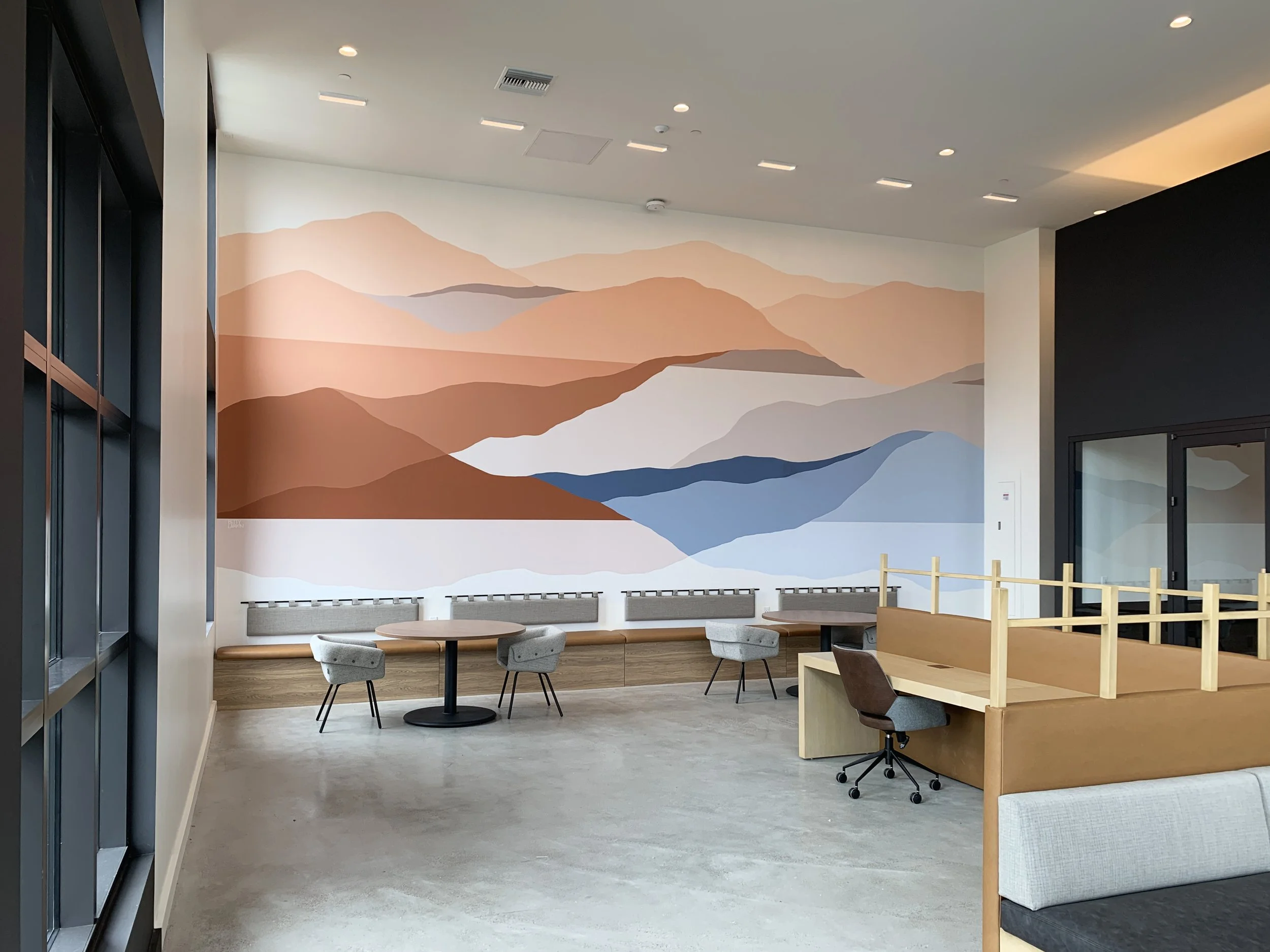 One Paseo Living Coworking Mural Betty Larkin Muralist Artist One Paseo Living Coworking Mural Betty Larkin Muralist Artist