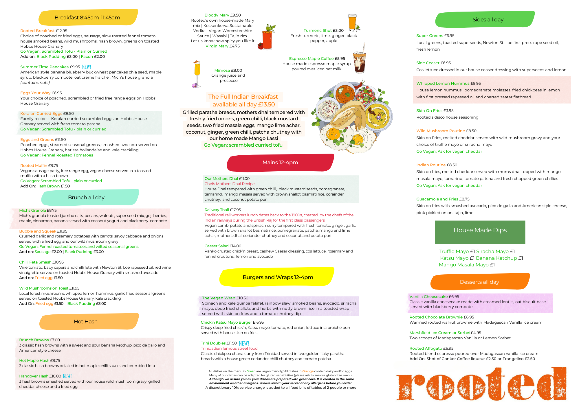 MENUS — Rooted Cafe