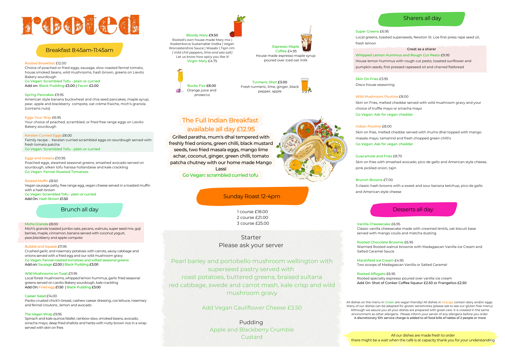 Menus — Rooted Cafe