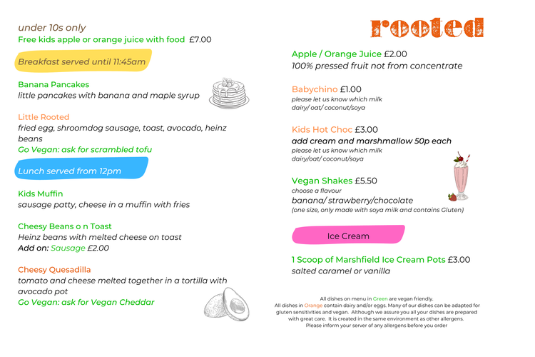 MENUS — Rooted Cafe