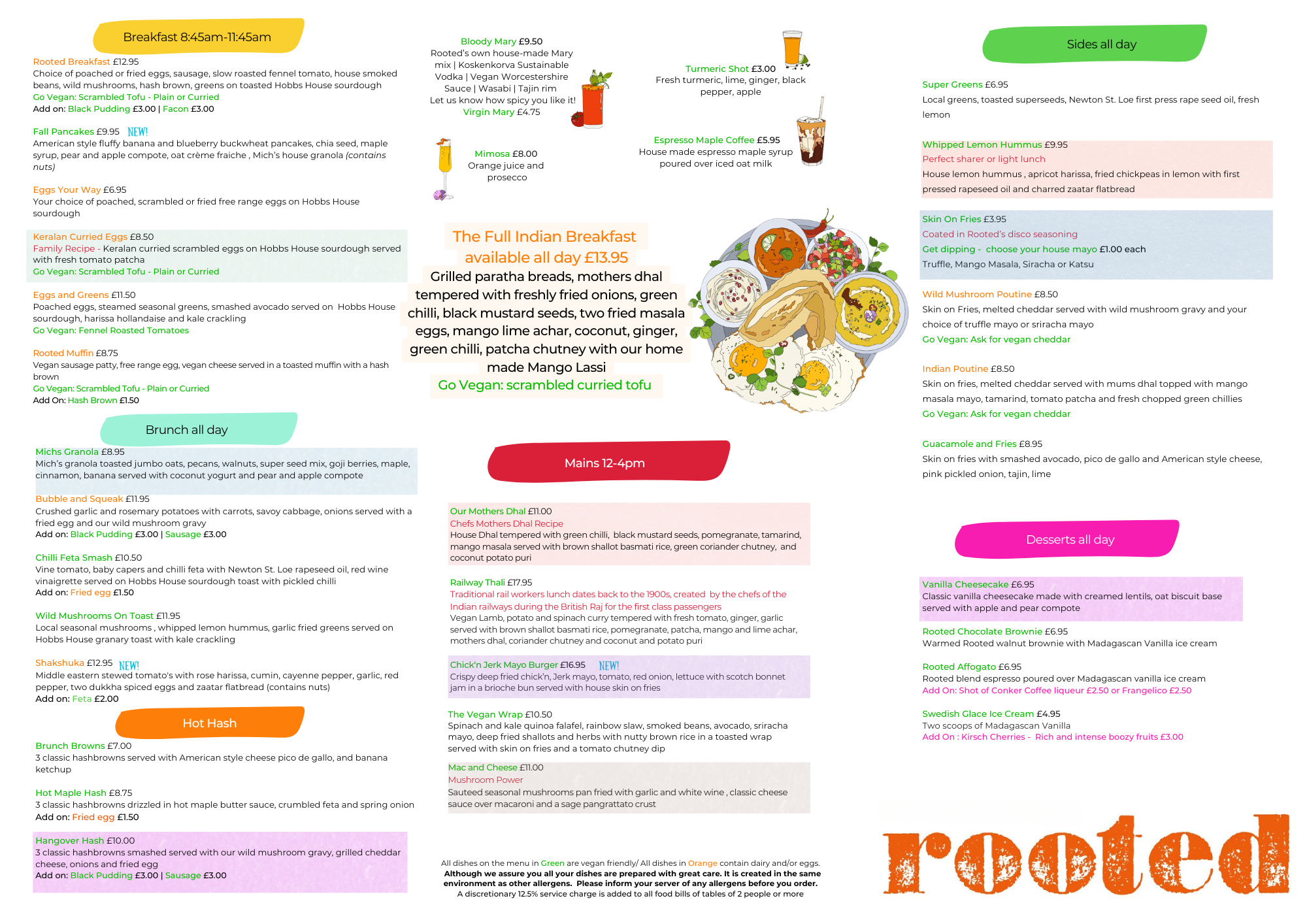 MENUS — Rooted Cafe