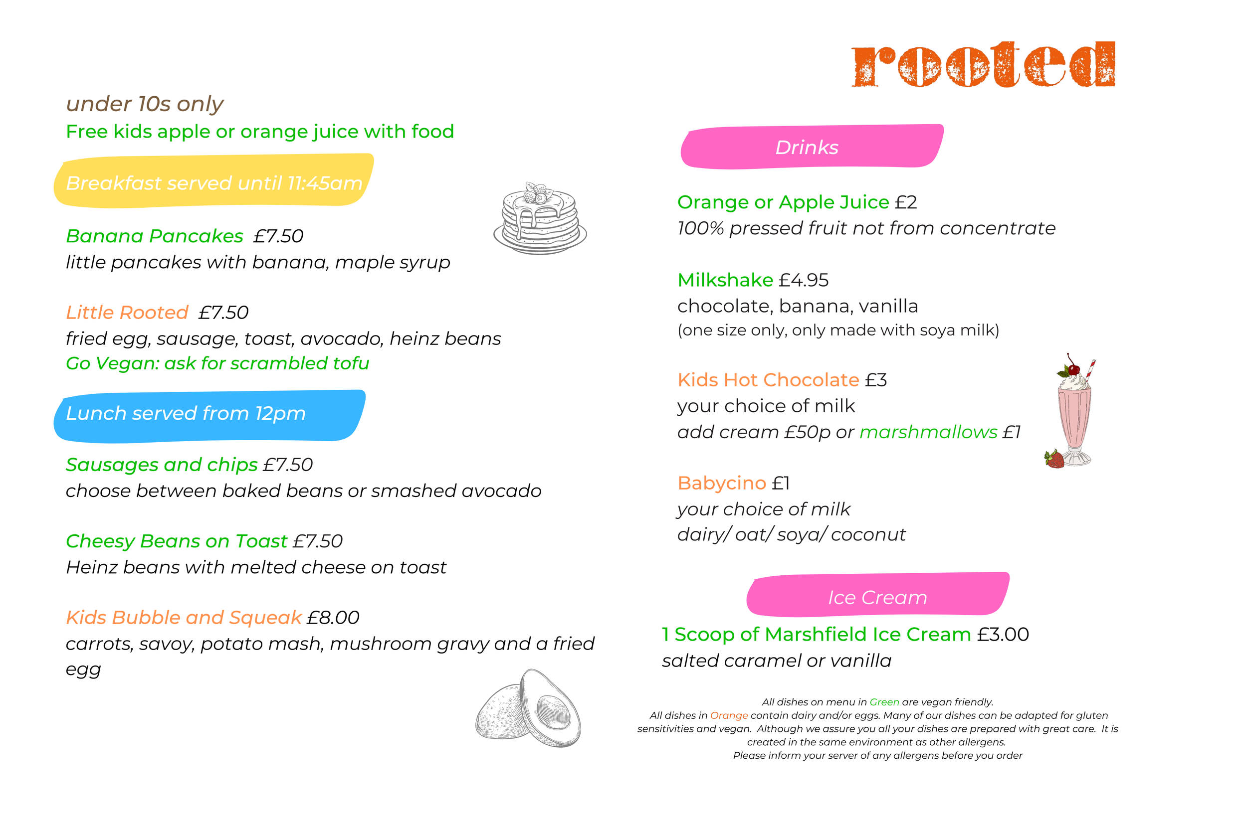 MENUS — Rooted Cafe