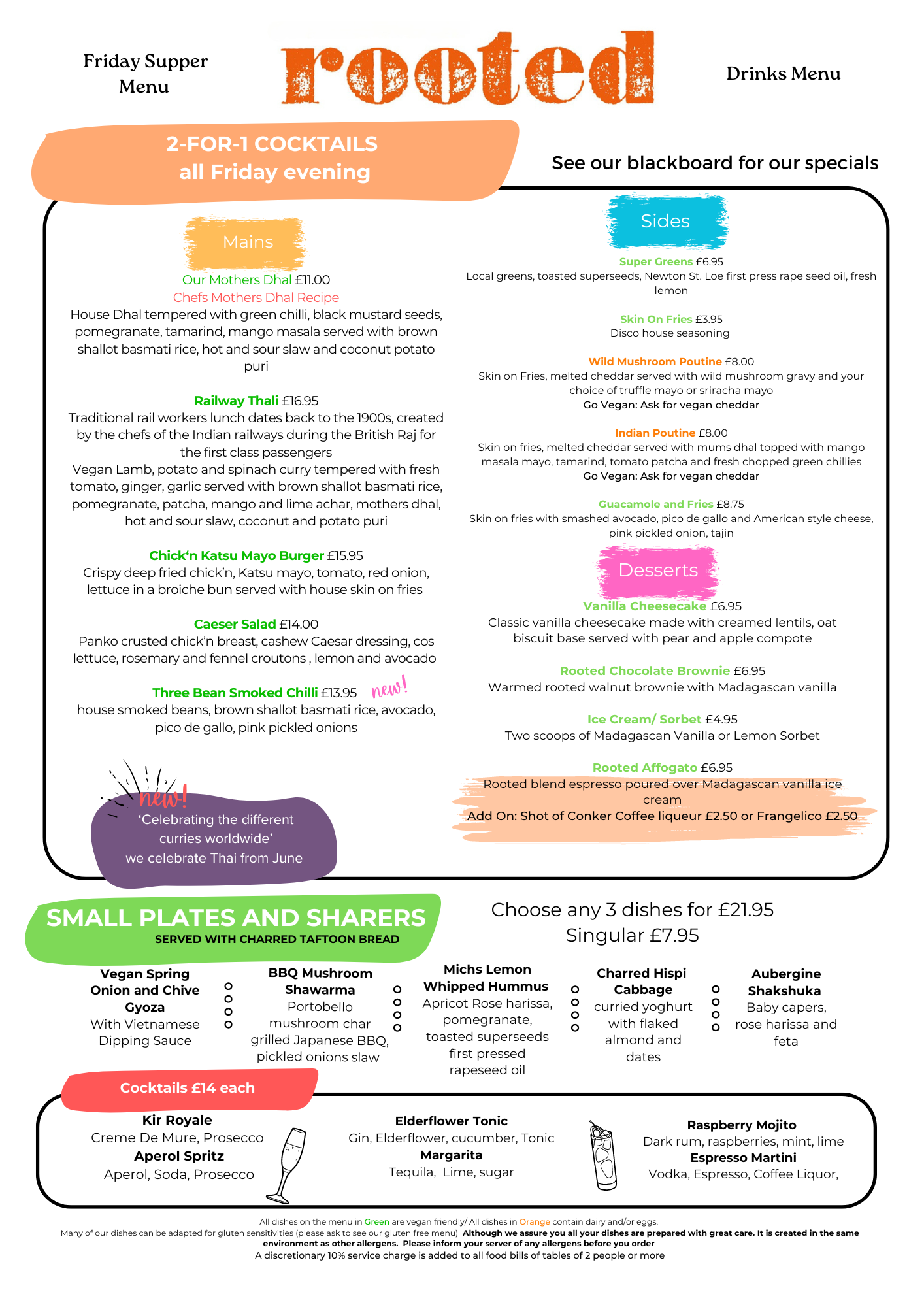 MENUS — Rooted Cafe