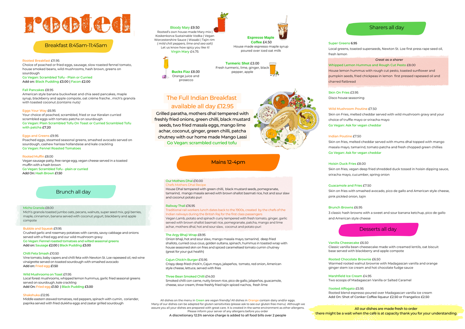 MENUS — Rooted Cafe