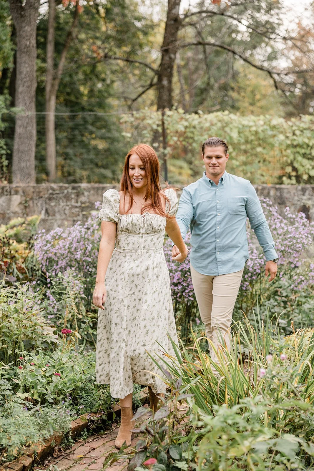Cross Estate Gardens Summer Engagement — Lizzie Burger Photography | NY & NJ Wedding Photographer