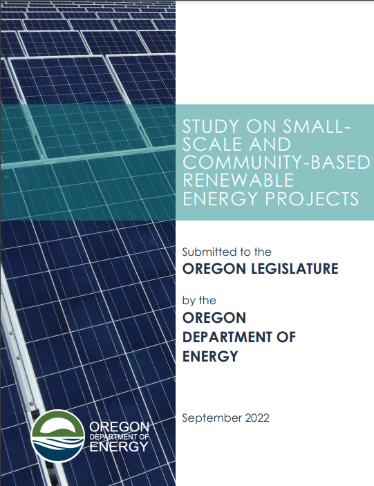 New ODOE Study Outlines Potential for Small-Scale and Community-Based ...
