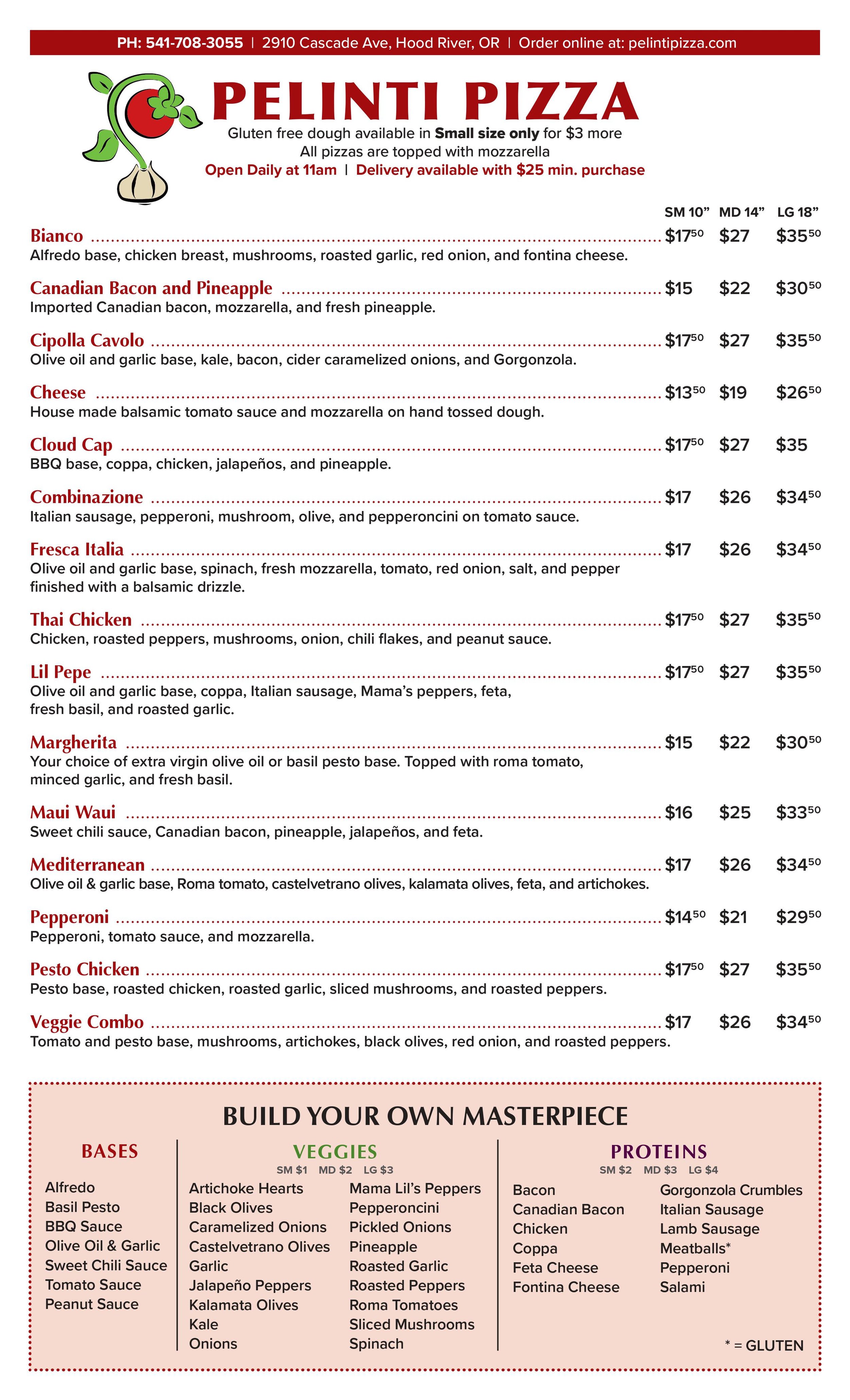 Menu — Pelinti Pizza