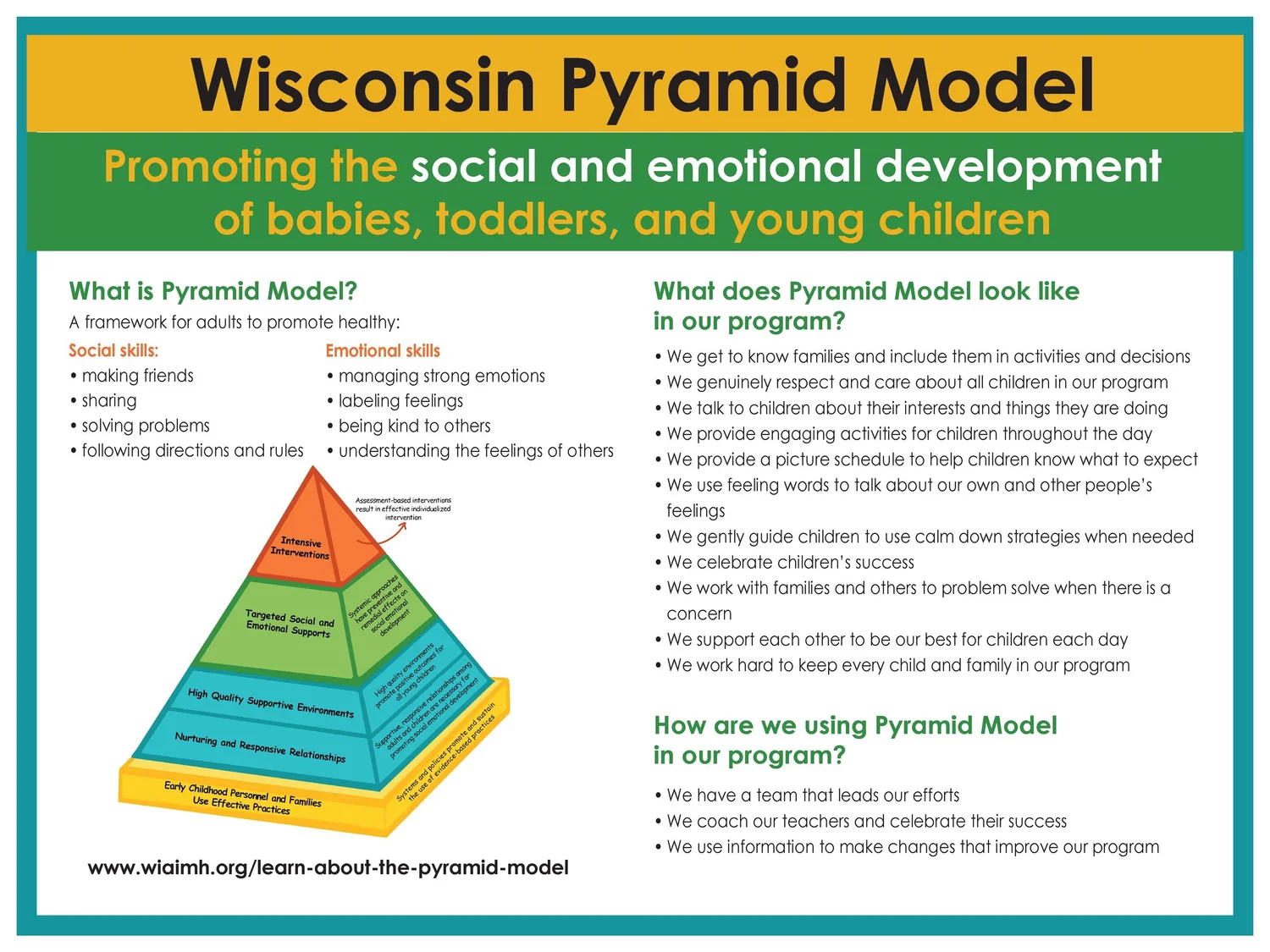Learn about the Pyramid Model — Wisconsin Alliance for Infant Mental Health