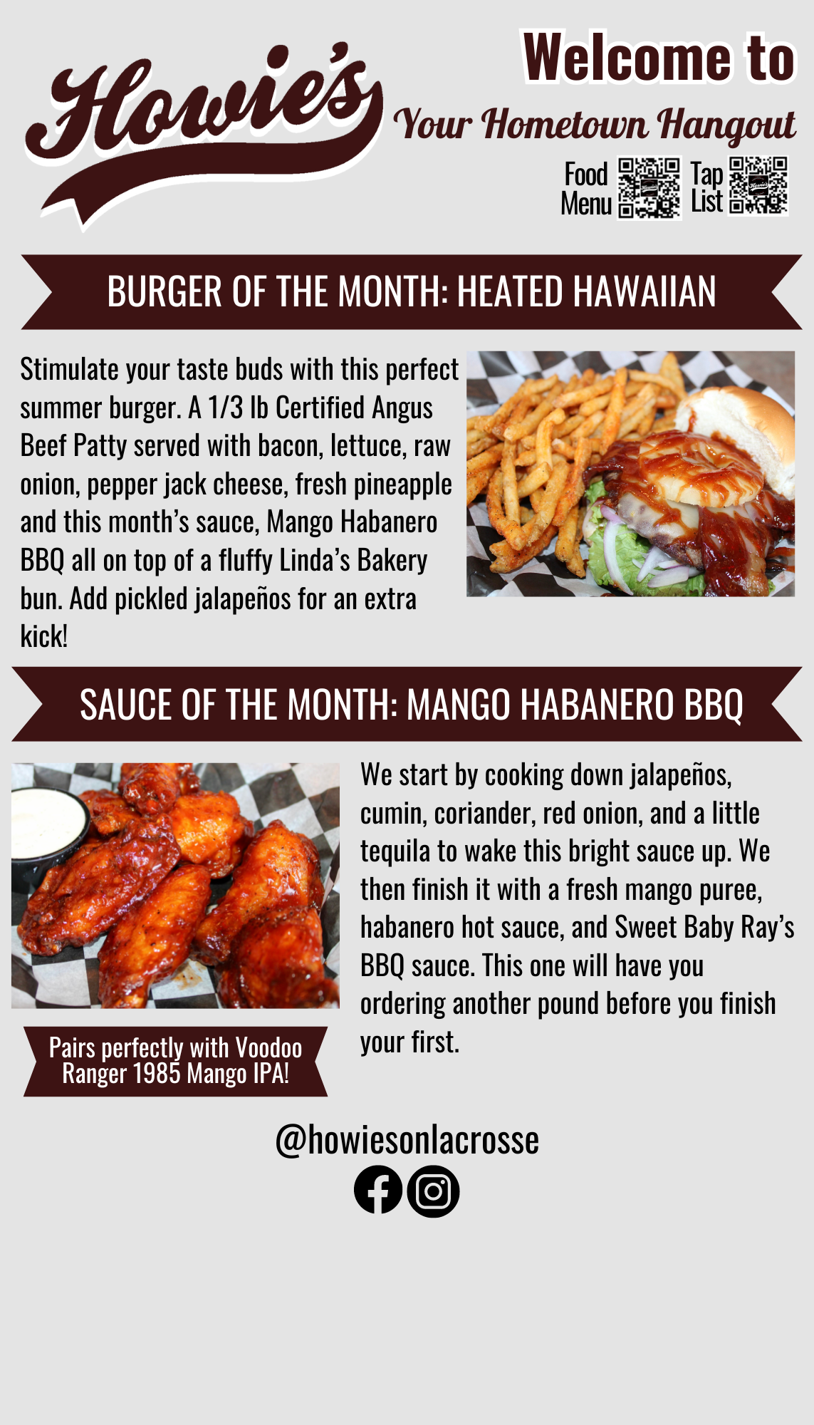 Monthly Featured Specials — Howie's on La Crosse