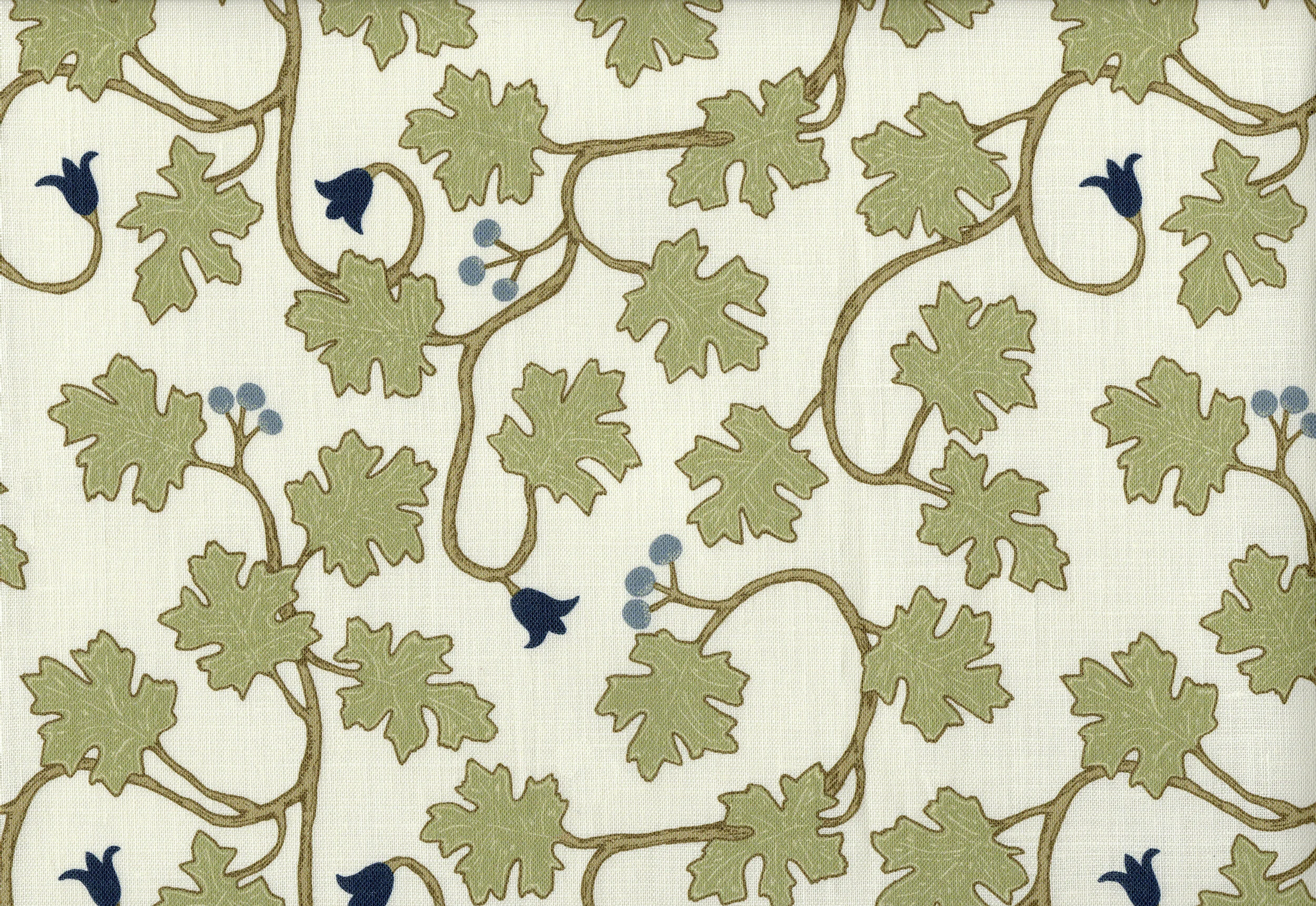 Leaves with Berries // Forest — Lauren Servati Textiles