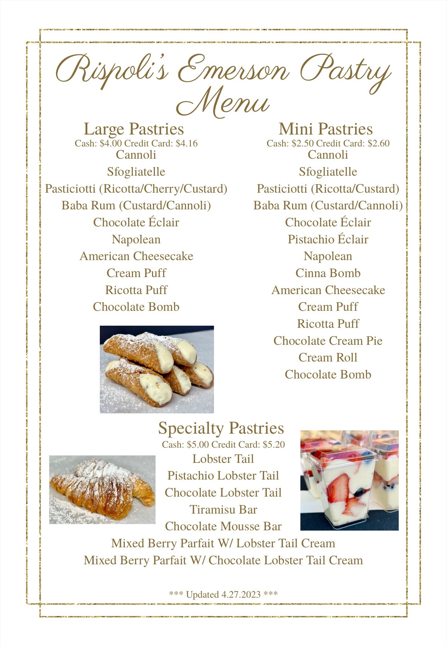 Menu — Rispoli Pastry Shop