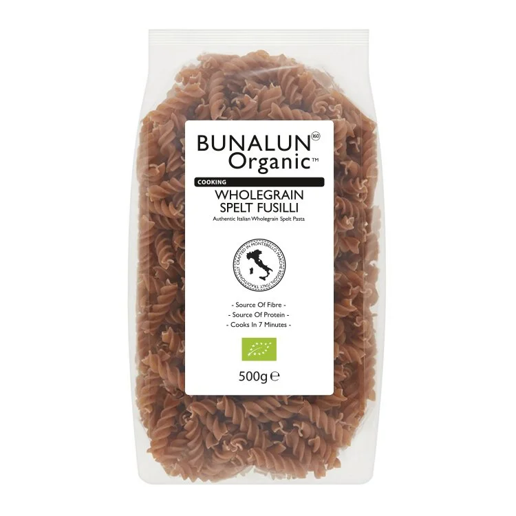 Organic Wholegrain Spelt Fusilli — BUNALUN ORGANIC