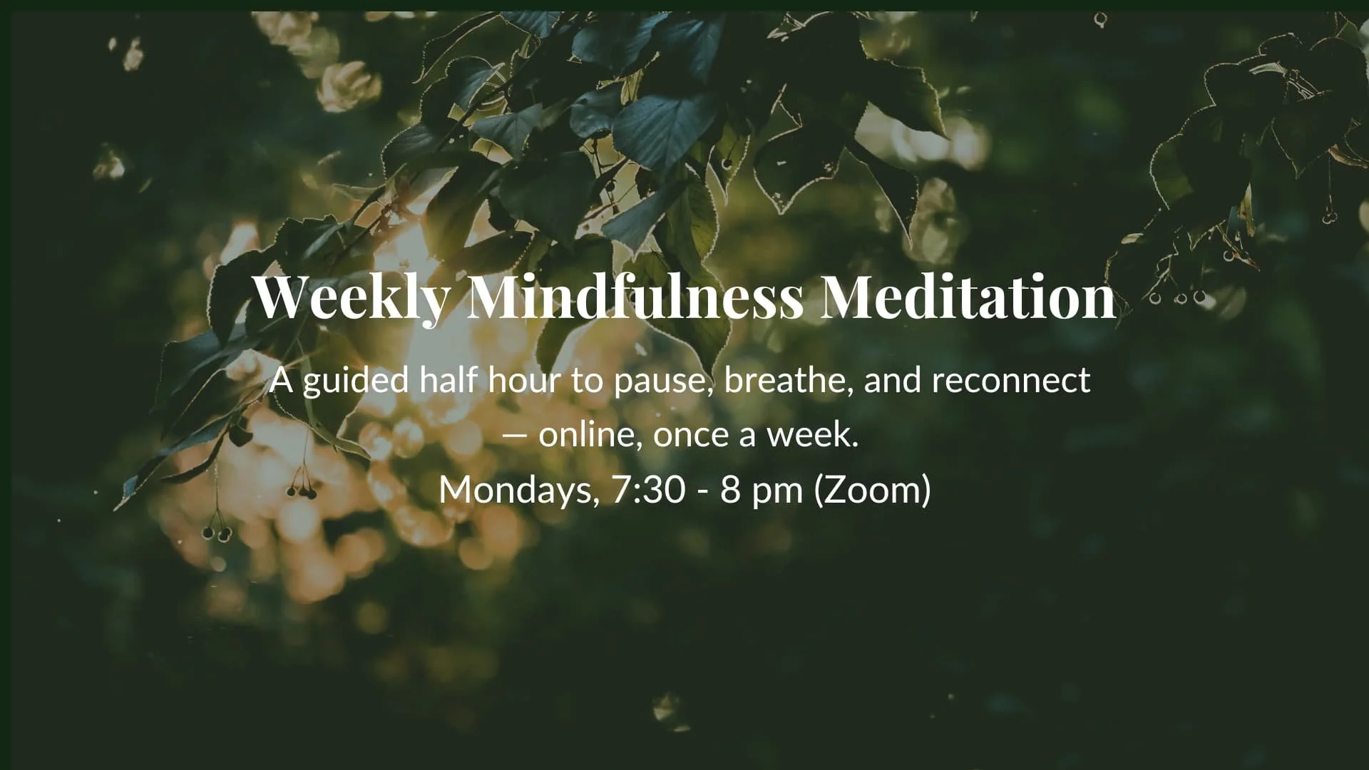 Weekly Mindfulness Meditation Group | Online Sessions — South Coast ...