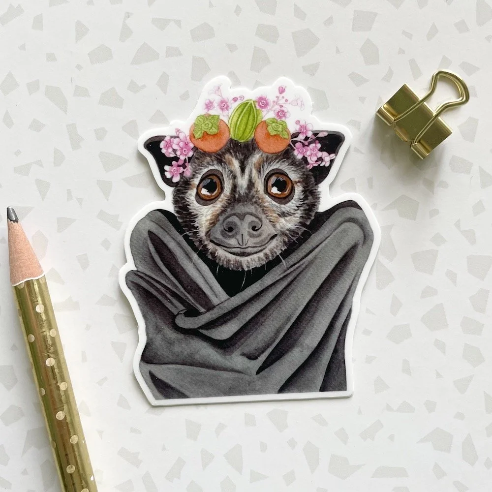 Fruit Bat Sticker — Amy Richards Illustration