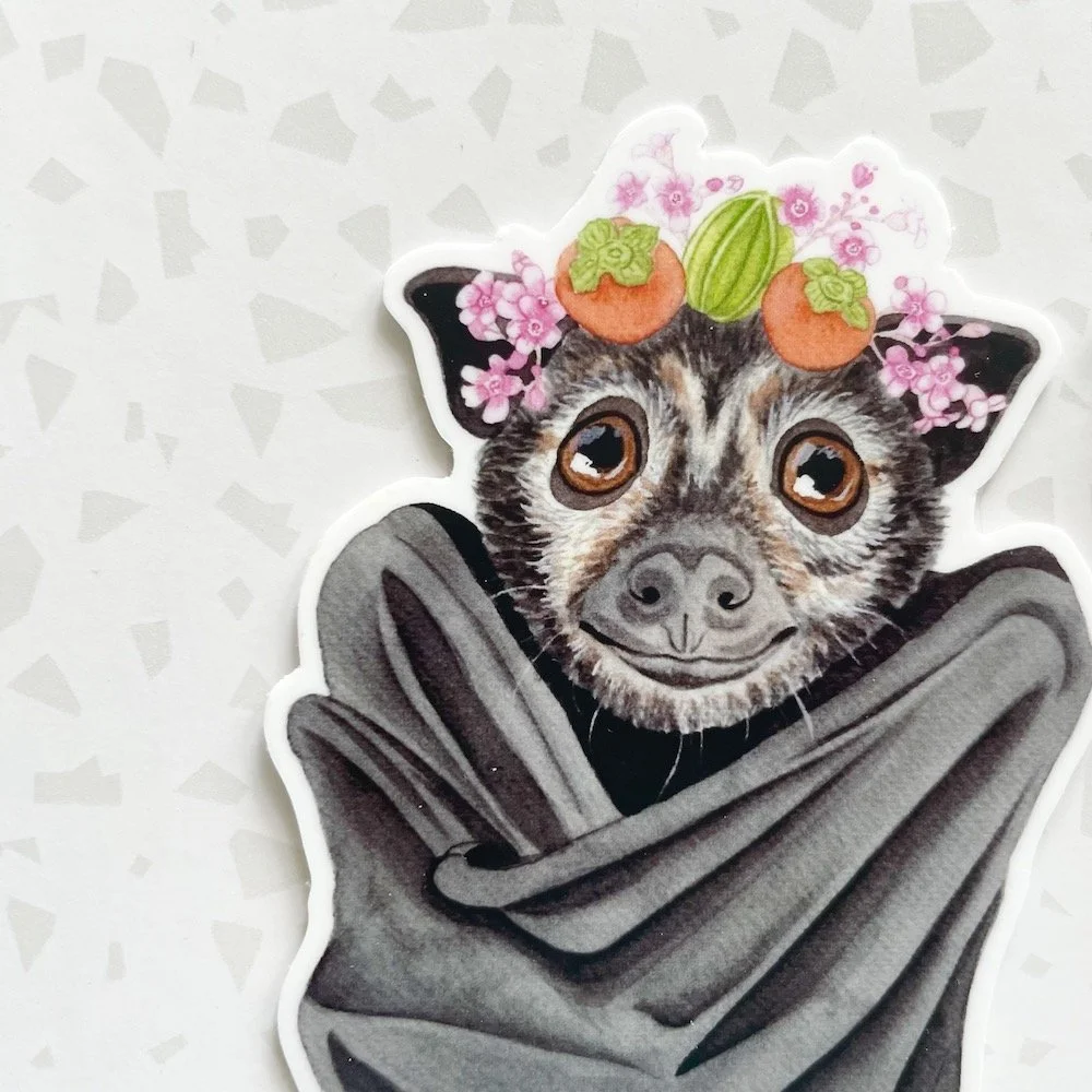 Fruit Bat Sticker — Amy Richards Illustration
