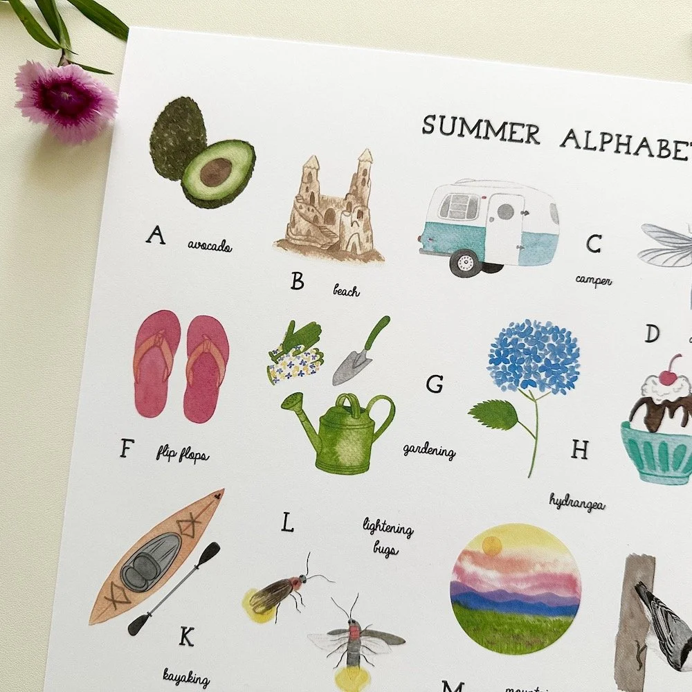 *NEW* Summer Alphabet Art Print — Amy Richards Illustration