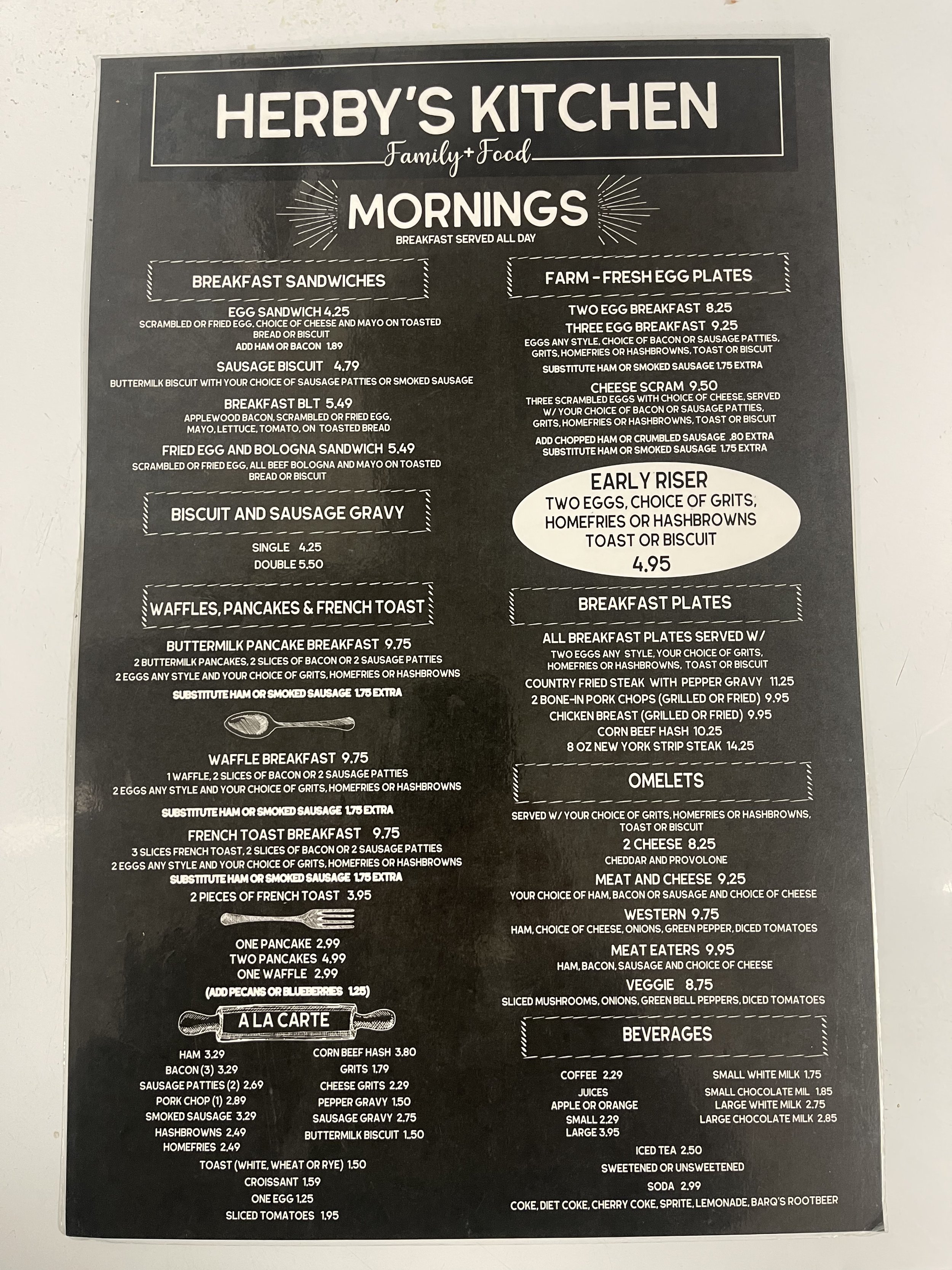 Menu — HERBY'S KITCHEN - Family & Food Diner, Breakfast and Lunch