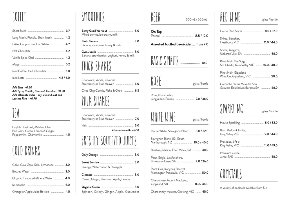 Menu — Benny & Me