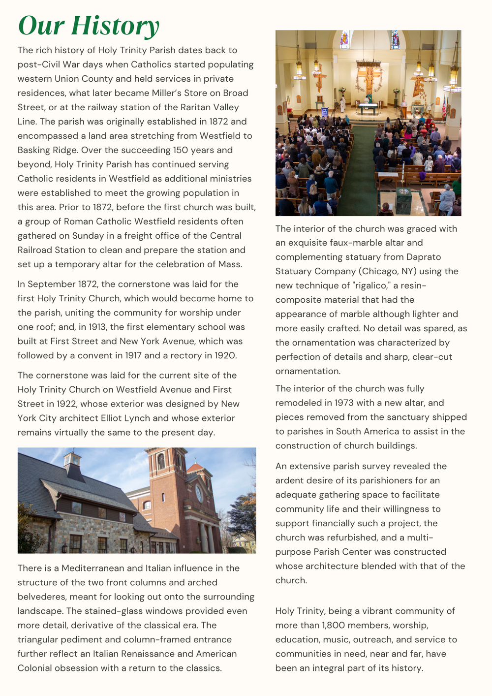 History of Holy Trinity — Holy Trinity Roman Catholic Church