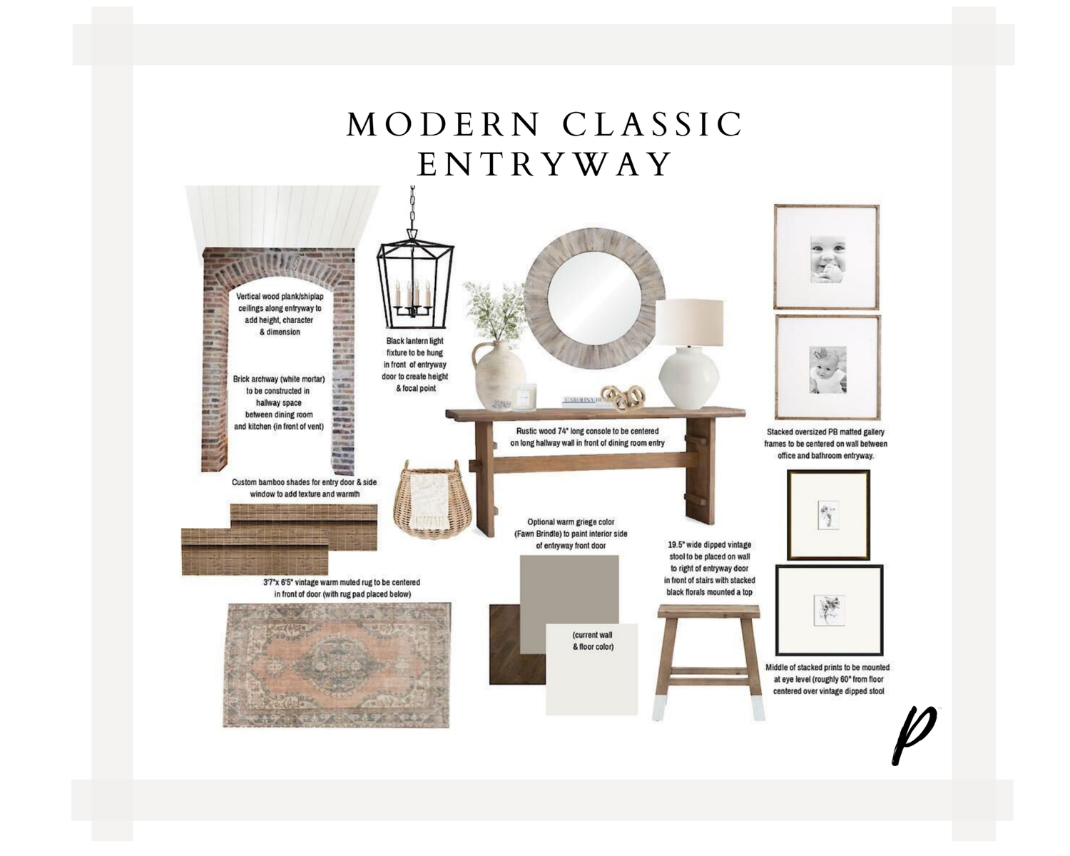 E-Design Client Feature :: Modern Classic Entryway - 2D Vision Board ...