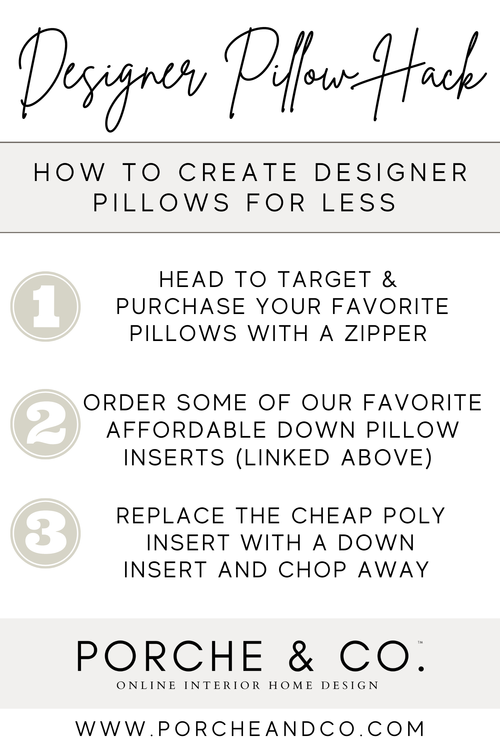 Designer Pillow Hack- How to get the look for MUCH Less! — Porche & Co.