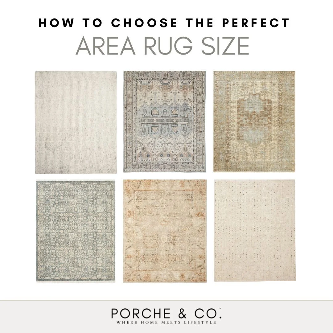 Porche & Co. How To:: Selecting the Perfect Size Rug for Your Space ...