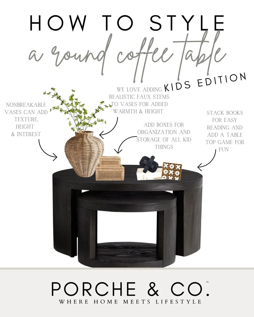 How to Style a Coffee Table from Porche & Co. Virtual Interior ...
