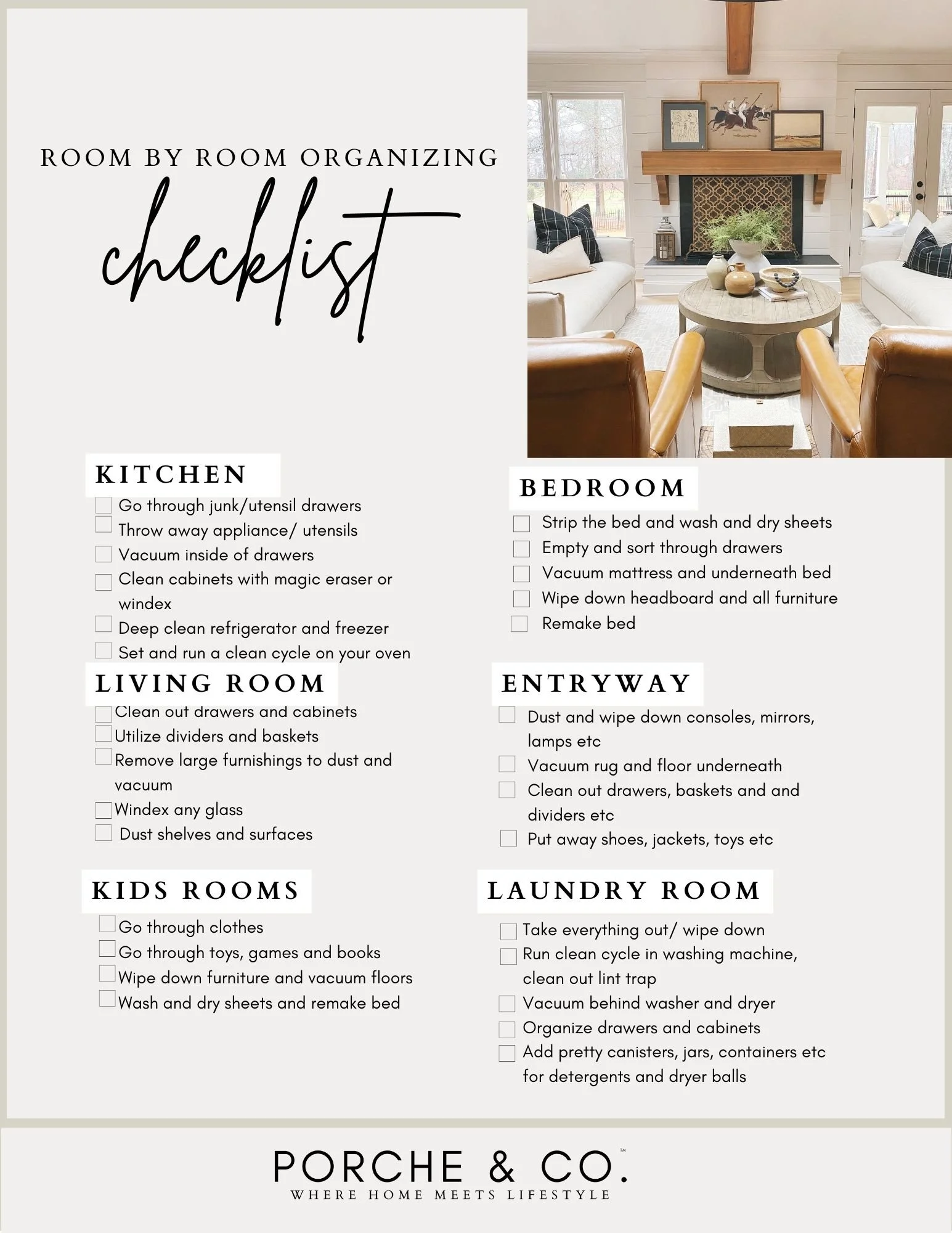 Home Organization Checklist Free Printable Cleaning Checklist