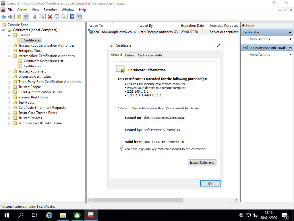 How to set up secure LDAP for Active Directory — Astrix