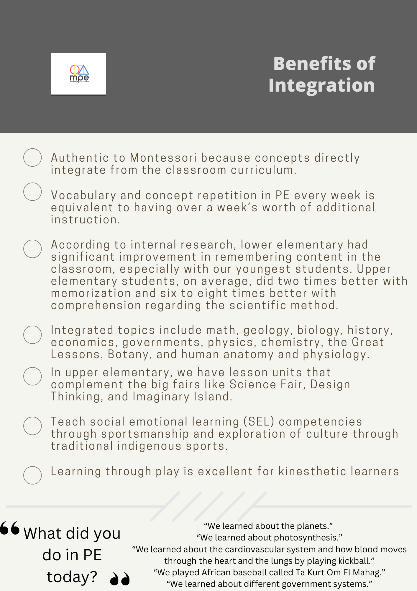 Montessori Physical Education Home