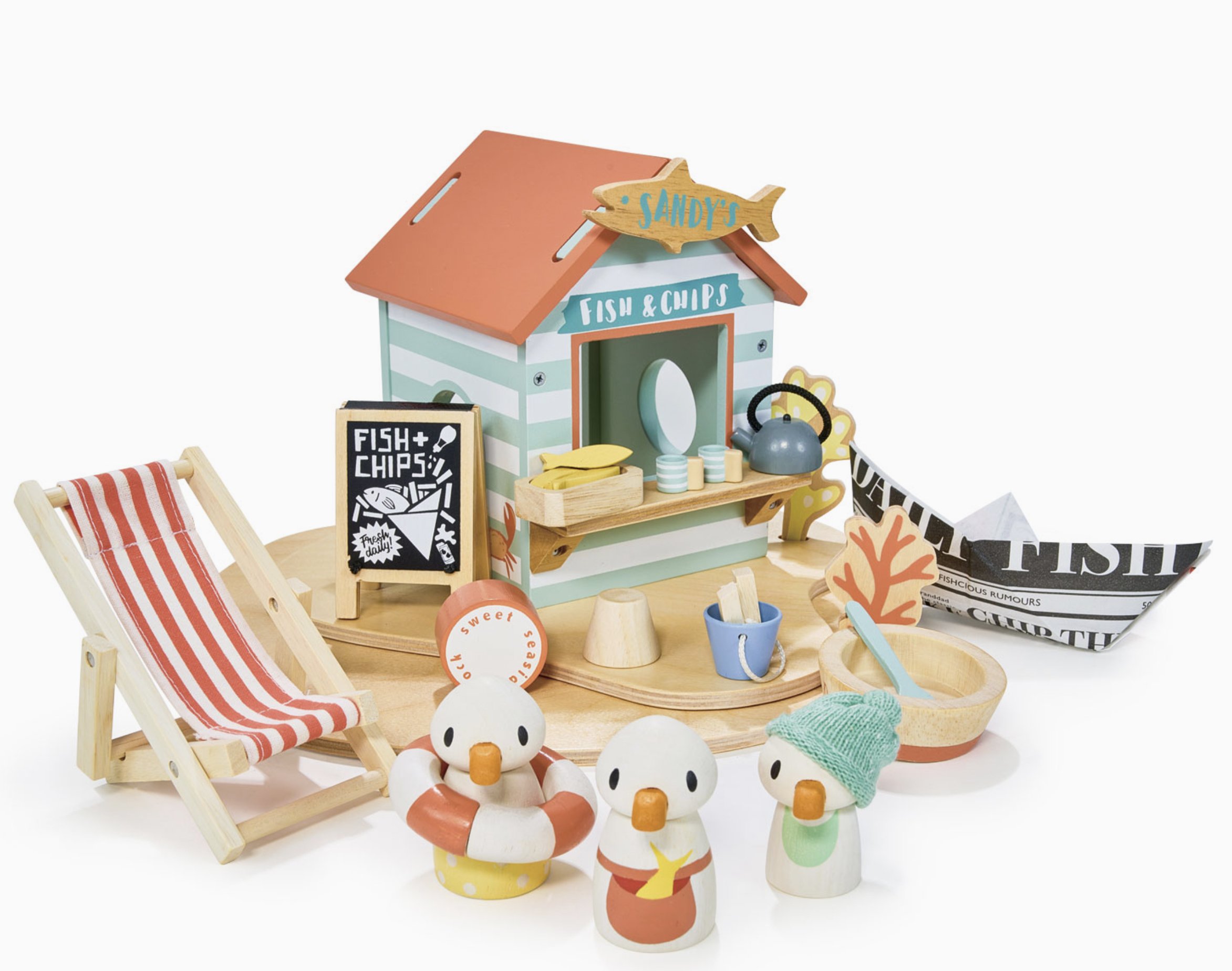 Wooden beach hut toy set — Dunster Living