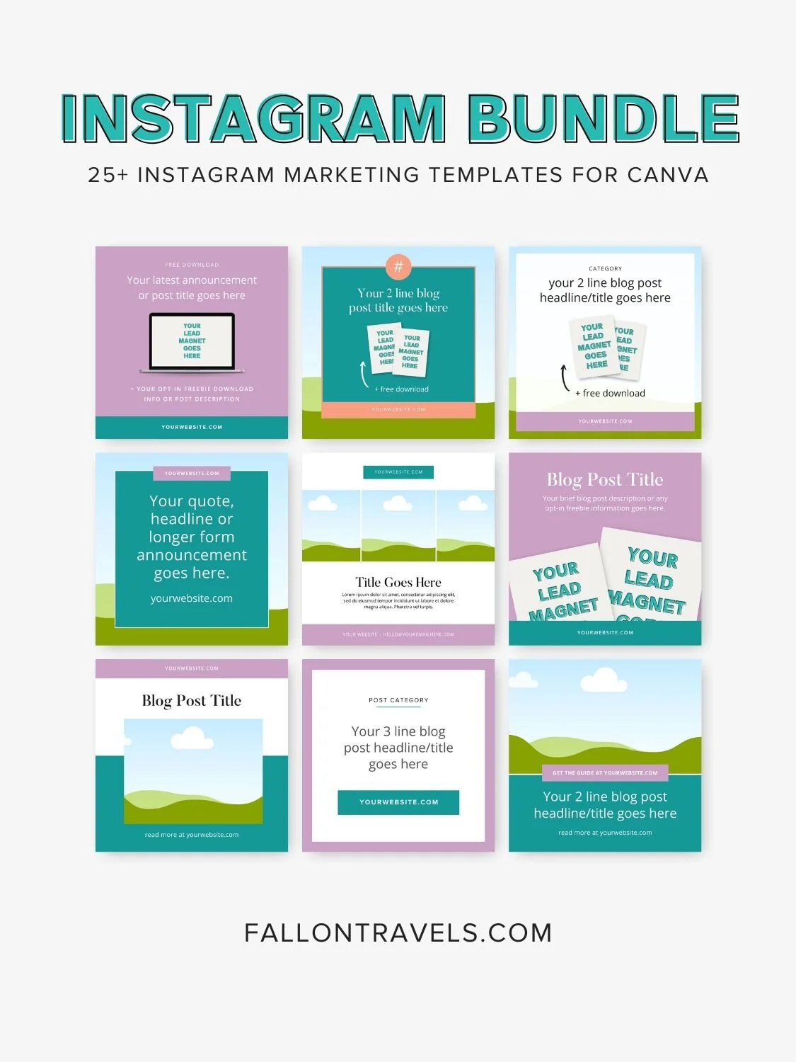 25 Instagram posts Fully editable Instagram post Canva templates ...