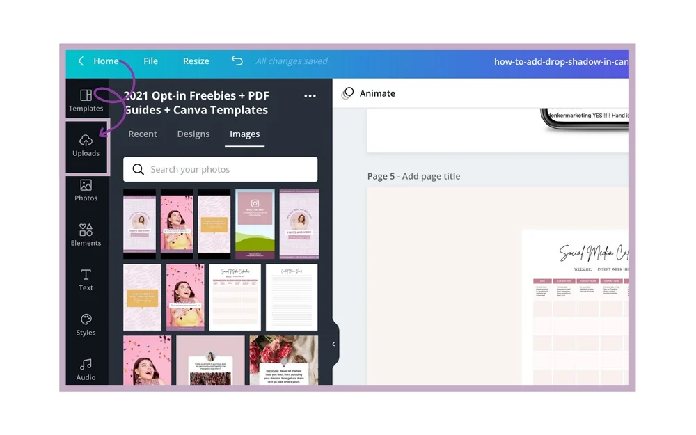 How to Create a Drop Shadow in Canva (with just one-click!) — Fallon Travels