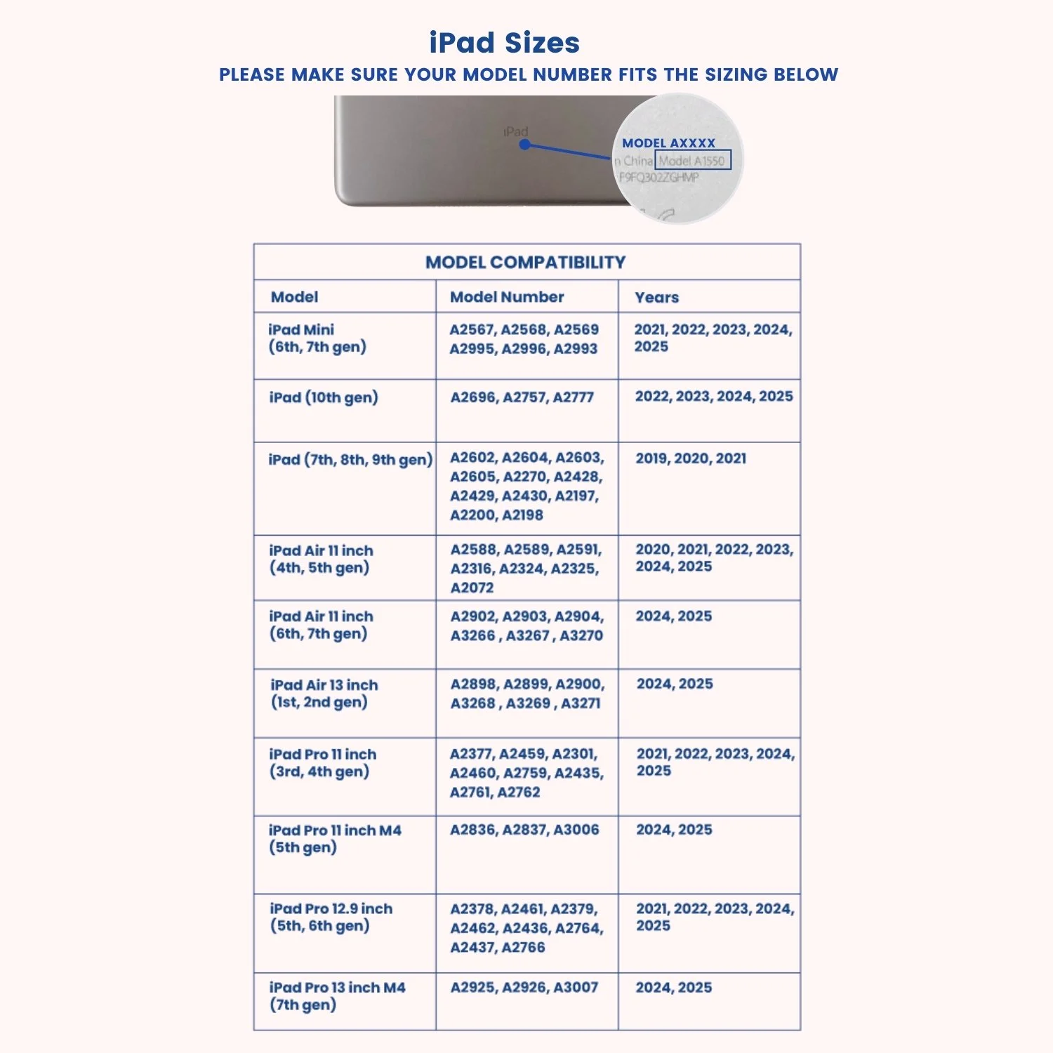iPad Sizing Chart — Valerie Constance - Personalized Leather Tech ...