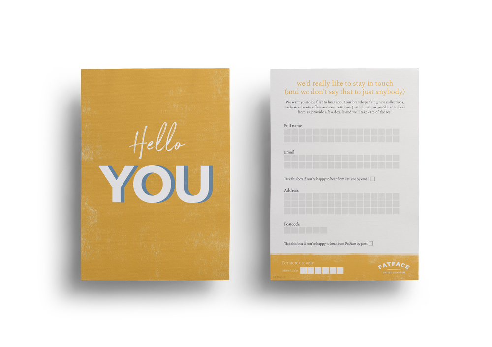 FatFace VIP Postcards — Amy Barker Design